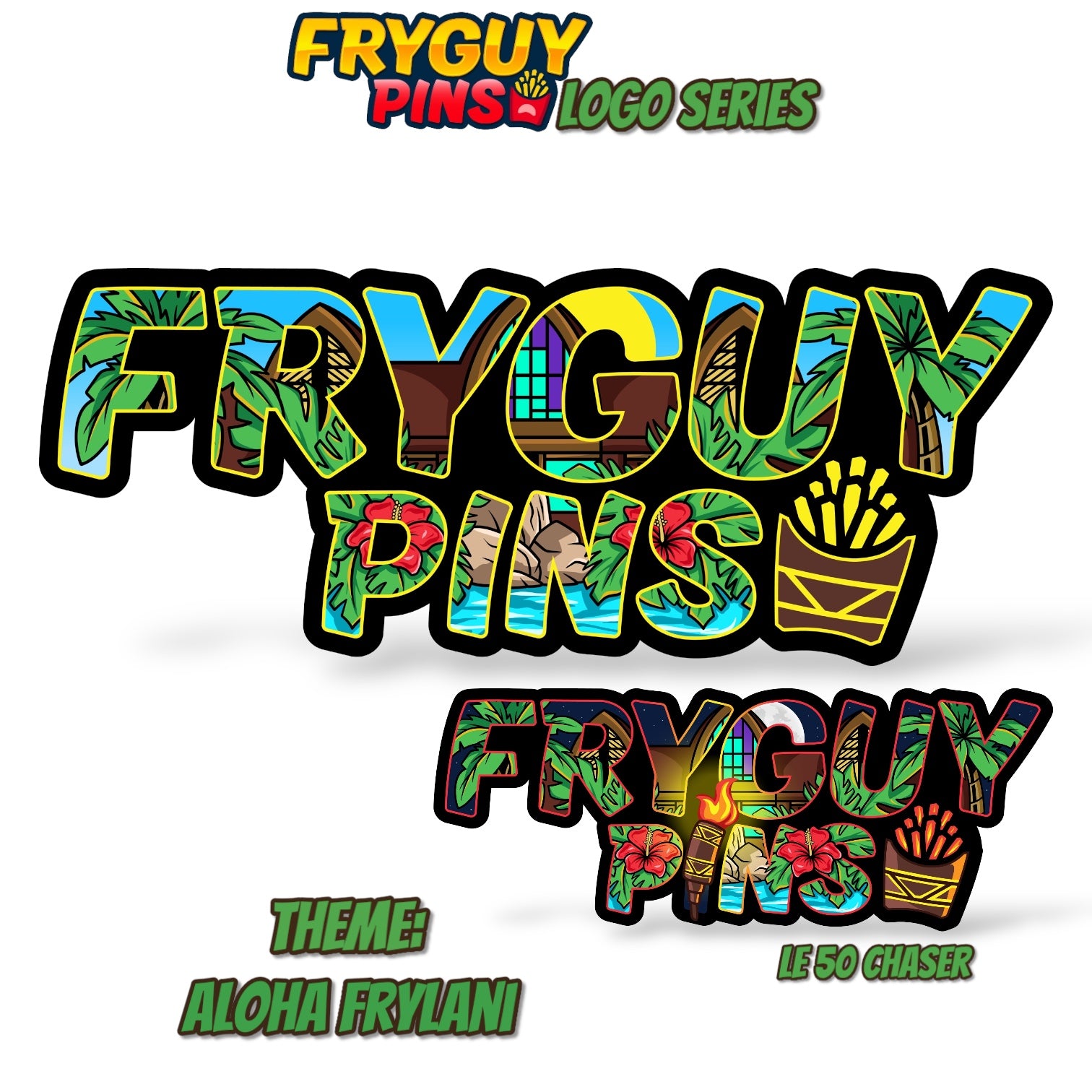 FryGuy Logo Aloha Frylani Pin