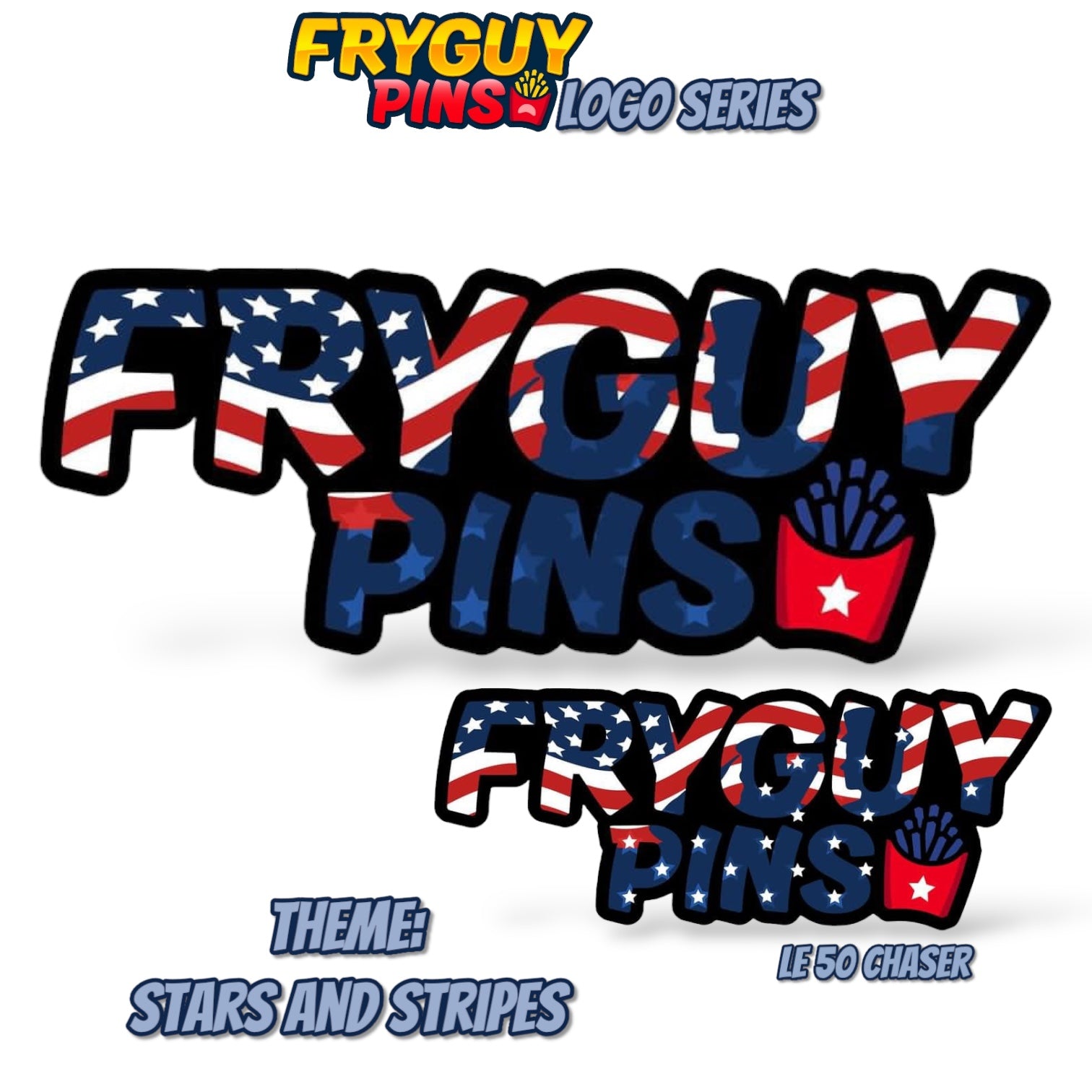 FryGuy Logo Stars and Stripes Pin