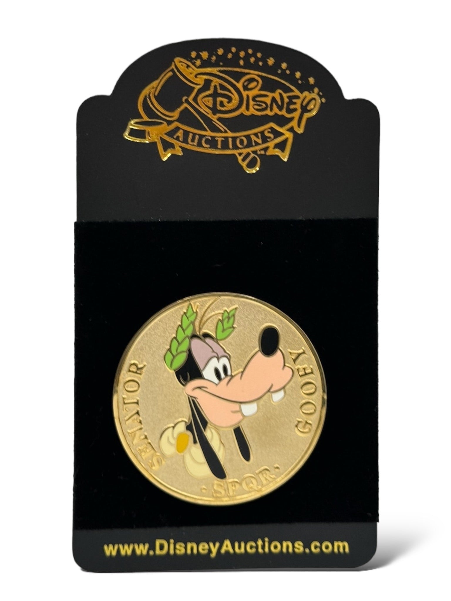 Disney Auctions Roman Gold Coin Goofy Pin