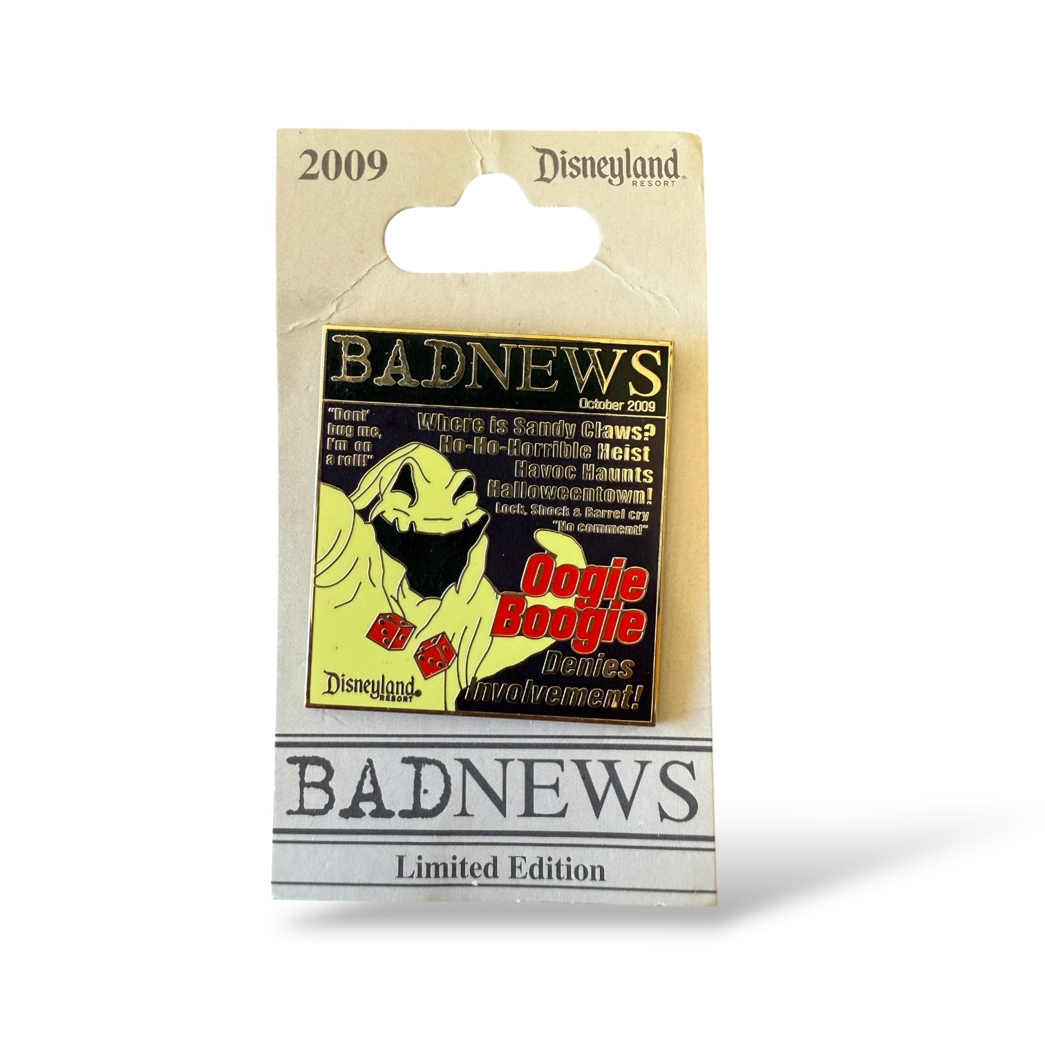 DLR Bad News Magazine Oogie Boogie Pin