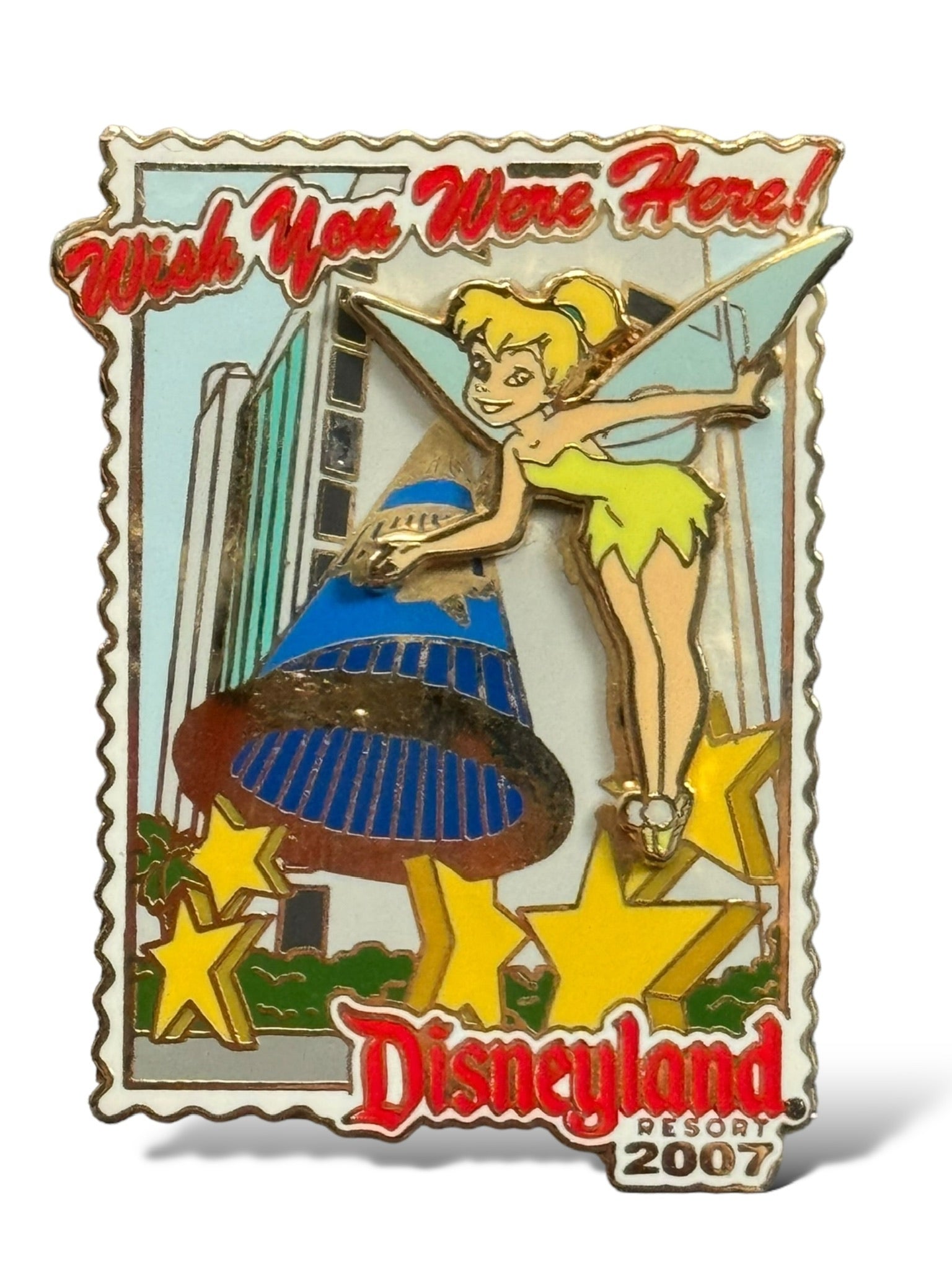 DLR Wish You Were Here 2007 Disneyland Hotel Tinker Bell Pin
