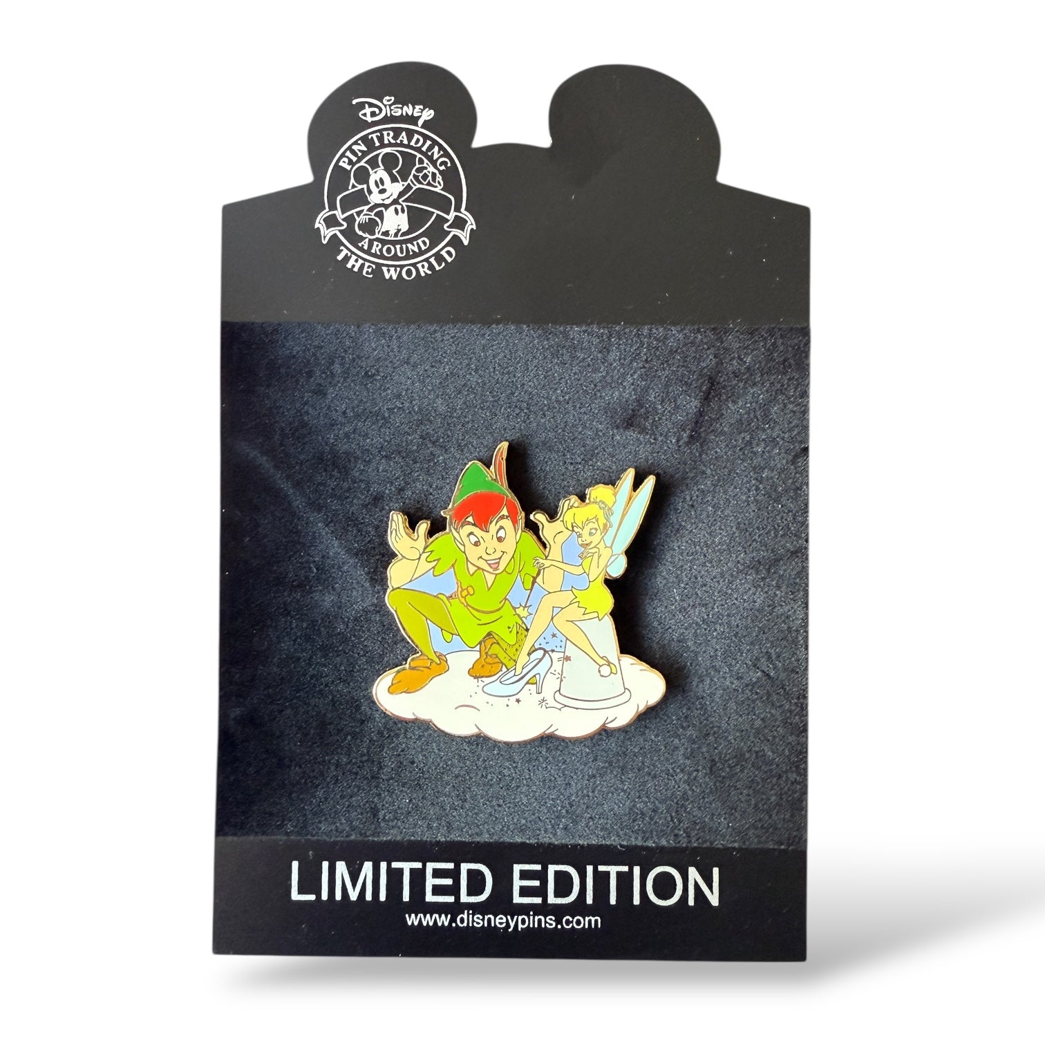 Disney Shopping Tinker Bell and Peter Pan Glass Slipper Pin