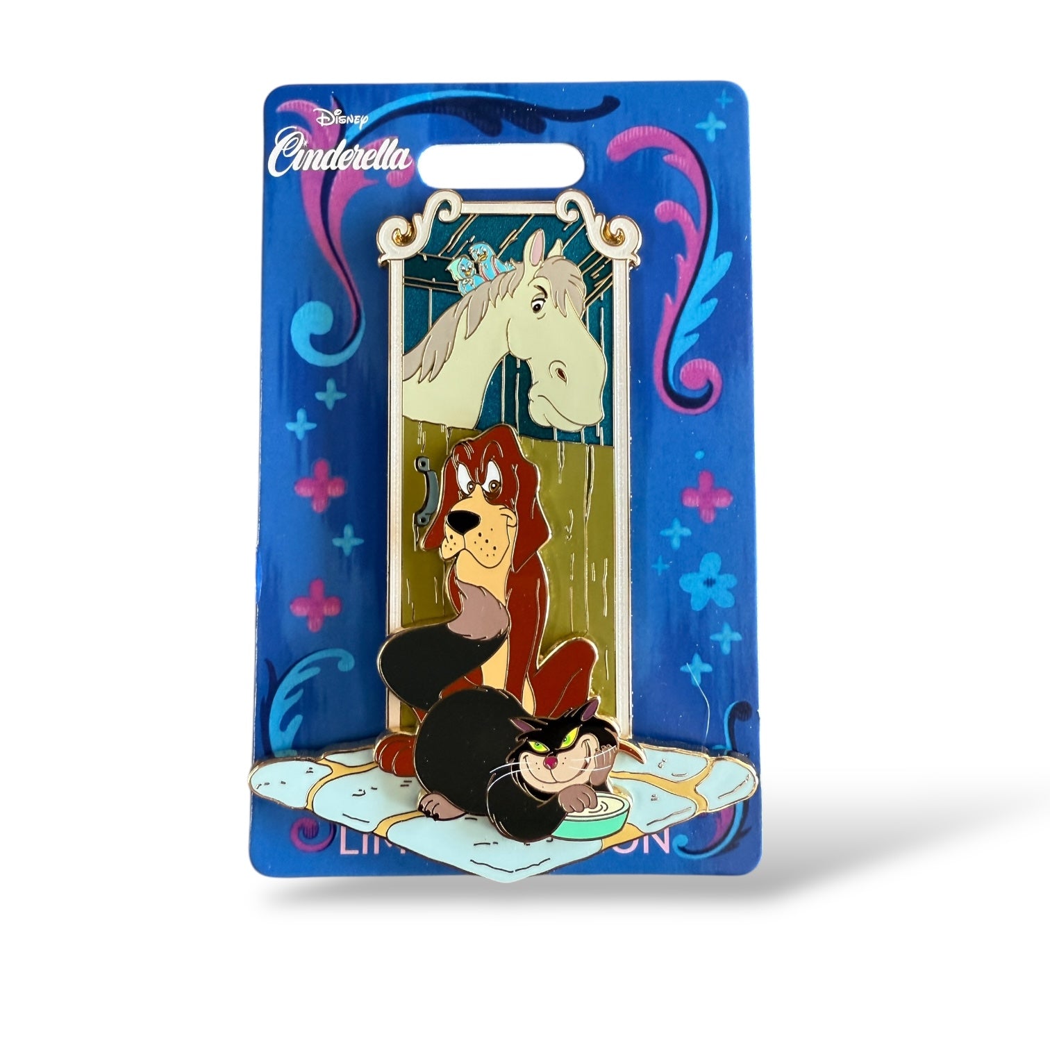 WDI Cinderella 75th Anniversary Jumbo Lucifer, Bruno, and Major Pin