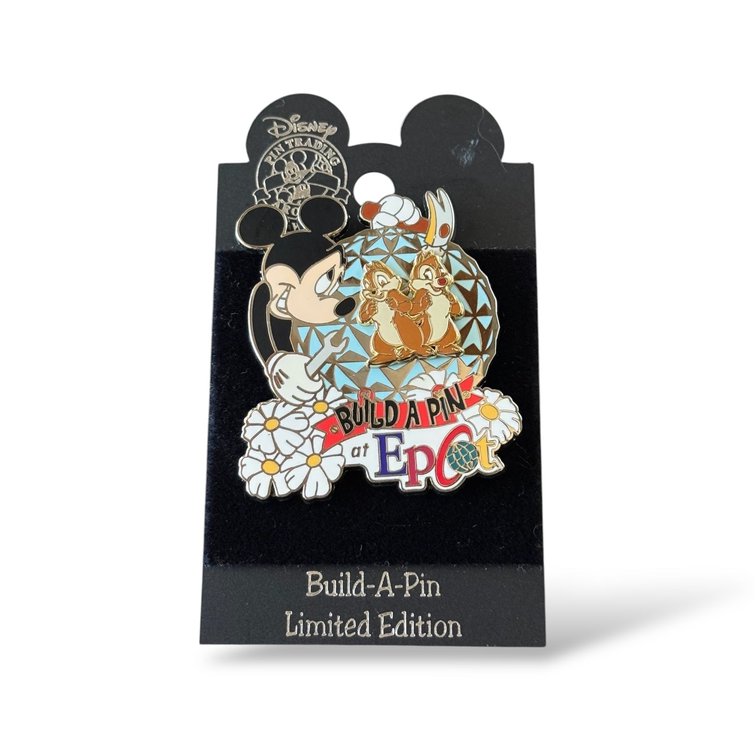 WDW Mickey Epcot Opening Location Build-A-Pin Chip n' Dale Pin
