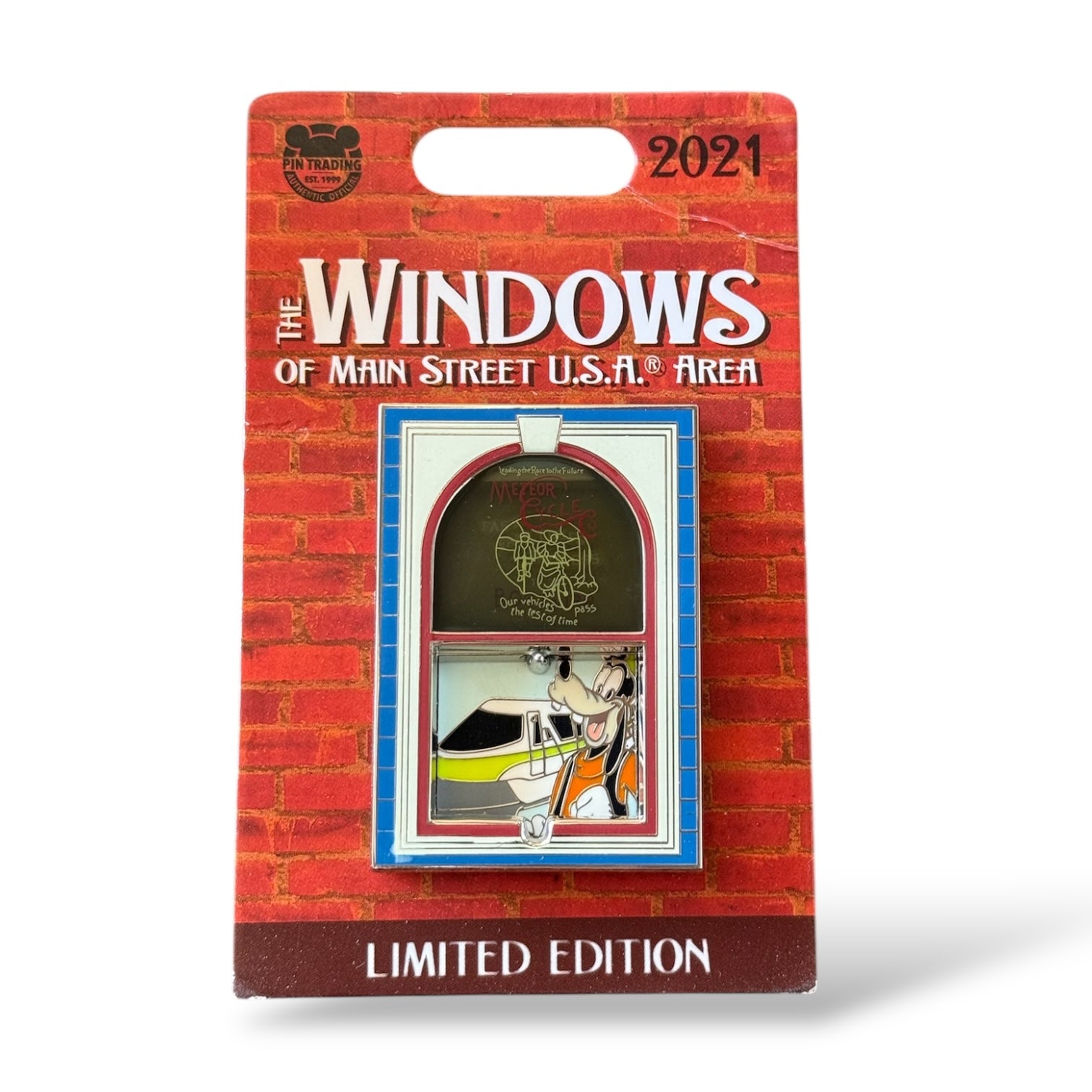 DLR Windows of Main Street Goofy Meteor Cycle Co. Pin