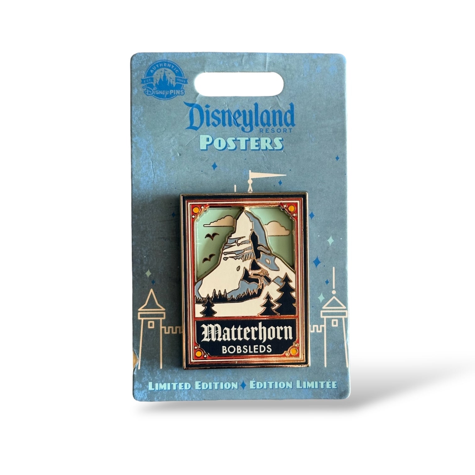 DLR Disneyland Attraction Poster Matterhorn Bobsleds Pin